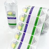 China Manufacturer Wholesale Waterproof Die Cut Press Cold Juice Sticker Logo Clear Printing Water Bottle Packaging Label for sale