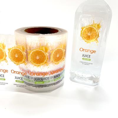 China High Quality Customized Personalized Adhesive Juice Drink Waterproof Transparent Paper Sticker for sale