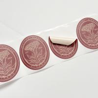 China Customized Texture Paper Sticker Embossed Ellipse Label Roll Logo Design for Juice Food Cosmetic Glass Bottle for sale