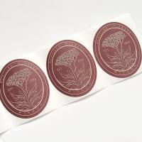 China Customized Texture Paper Sticker Embossed Ellipse Label Roll Logo Design for Juice Food Cosmetic Glass Bottle for sale