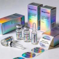China Custom Digital Printing Hologram Easy Removal Waterproof Laboratory Vial Packaging Label Permanent Adhesive for sale