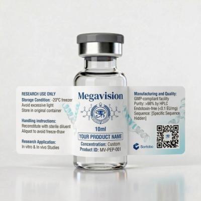 China Factory Customize Logo Vial Label Holographic Pep 3mL 10mL 30ml Sticker Ultra Adhesive Label Sticker White PET Packaging Label for sale