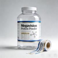 China Custom Permanent Adhesive Label Stickers Oil Resistant UV Spot Healthcare Supplement Nutritional Product Jar Packaging Label for sale