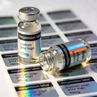 China Personalized Multi Color Holographic Waterproof Adhesive Sticker Label for 2ml 3ml Vial Glass Bottle Packaging Labels for sale