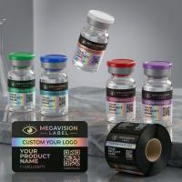 China OEM ODM Custom 5ml 10ml High Quality Holographic Waterproof Vinyl Sticker for Small Glass Vial Packaging Label for sale