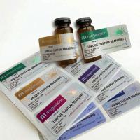China Custom OEM ODM 10ml High Adhesion Holographic Vinyl Sticker for Glass Vial Temperature Resistant Packaging Label for sale