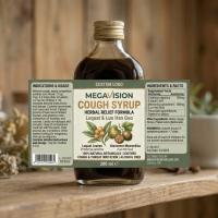 China Custom Waterproof Cough Syrup Bottle Label Self Adhesive Sticker Packaging Labels for sale