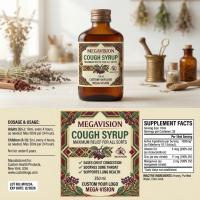 China Custom Printed Cough Syrup Packaging Label Waterproof Adhesive for Glass Plastic Bottles for sale