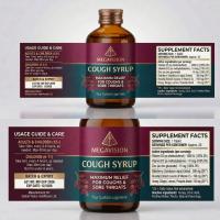 China Custom Printed Cough Syrup Packaging Label Waterproof Adhesive for Glass Plastic Bottles for sale
