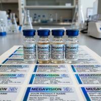 China Factory OEM Holographic Laser Vial Labels Strong Adhesive Sticker for Laboratory Glass Bottle for sale