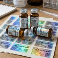 China Personalized Multi Color Holographic Laser Vial Labels Waterproof Adhesive for Small Glass Bottle for sale
