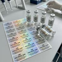 China Factory Personalized Holographic Laser Vinyl Vial Sticker Waterproof for Small Glass Bottle for sale