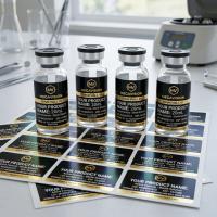 China Customized Hot Stamping Holographic Laser Paper Adhesive Sticker for Glass Vial Packaging Label for sale