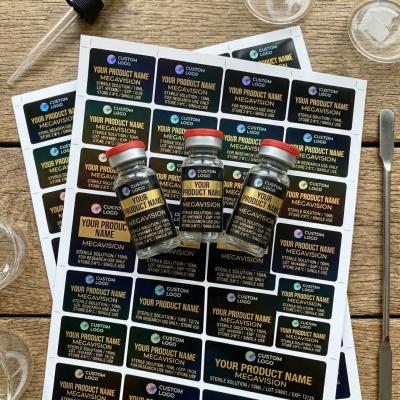 China Custom Waterproof Vinyl Sticker for 3ml 5ml 10ml Research Vial Labels for Laboratory Glass Bottle for sale