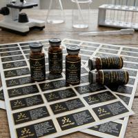 China Custom High Quality 3ml 10ml Durable Laminate Vial Bottle Labels Premium Waterproof Sticker for Laboratory Research for sale
