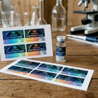 China Custom Logo Printing Small Glass Vial Bottle Oil Proof Customized Waterproof Sticker Packaging Label for Research Lab for sale