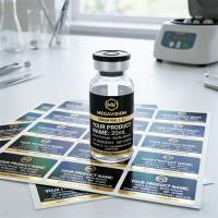 China Custom Logo Printing Small Glass Vial Bottle Oil Proof Customized Waterproof Sticker Packaging Label for Research Lab for sale