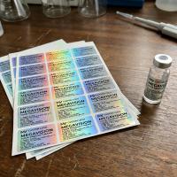 China Custom Logo Printing Small Glass Vial Bottle Oil Proof Customized Waterproof Sticker Packaging Label for Research Lab for sale