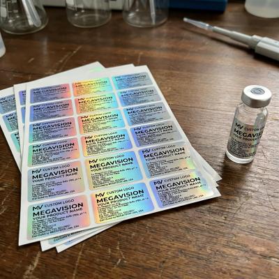China Custom Printing Label Waterproof Vinyl Self Adhesive Custom Logo Sticker Roll for Small Glass Vial Personalization for sale