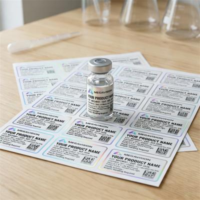 China Oem Odm Hologram Sticker Custom Labels Glass Bottles 3Ml 5Ml 10Ml Vial Bottle Labels for sale