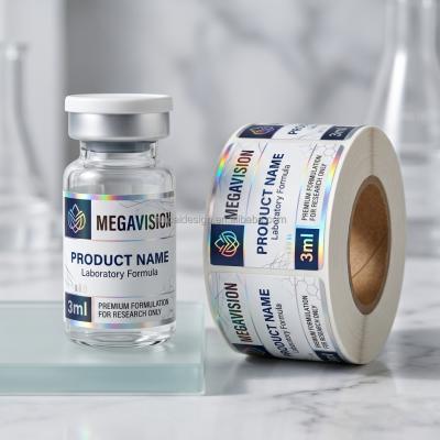 China Custom 3ml 5ml 10ml Vial Label for Research Use Only Waterproof Vinyl Sticker Lab for sale