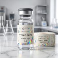 China Custom High Quality CMYK Printing Hologram Sticker Waterproof Barcode Vinyl Vial Labels for 5ml 10ml Pharmaceutical Glass Bottle for sale