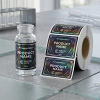 China Custom High Quality CMYK Printing Hologram Sticker Waterproof Barcode Vinyl Vial Labels for 5ml 10ml Pharmaceutical Glass Bottle for sale