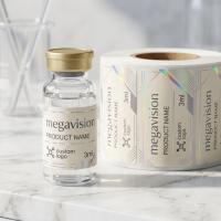 China Custom OEM Holographic Lab Vial Label 5ml 10ml High Quality Waterproof Sticker for sale
