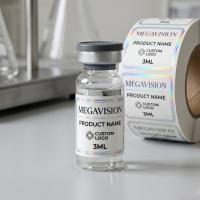 China Custom Industrial UV Direct Print Hologram Sticker Vial Label Self Adhesive PVC Waterproof for Lab Glass Bottle for sale