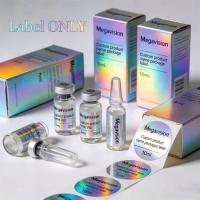 China Custom Hot Stamping Hologram Waterproof Paper Peptide Vial Label for 5ml 10ml Glass Bottle Packaging for sale