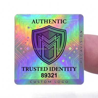 China Custom 3D Laser Hologram Sticker Label Anti-Anti-ounterfeiting Glitter Stickers for sale