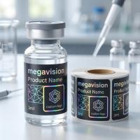 China Factory Personalized Waterproof Hologram Vial Label Sticker 3ml 5ml 10ml for Small Glass Bottle for sale