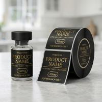 China Custom Printed Peptide Vial Glass Bottle Label 3ml 5ml 10ml Strong Adhesive Sticker Labels for Laboratory Research Only for sale