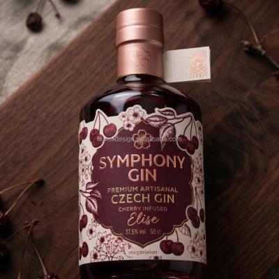 China Wine Whisky Vodka Gin Adhesive Stickers Luxury Brand Quick Delivery Factory Direct Hot Foil Embossing Private Label for sale