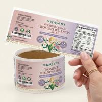 China Custom Printed Health Care Labels for Women Wellness Supplement Bottles Jars and Nutrition Plastic Bottles for sale