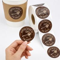 China Rohs Certificated Custom Printed Round Roll Labels Waterproof Adhesive Stickers for Bubble Tea Coffee Cup Food Packaging for sale
