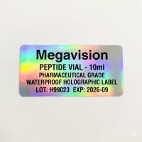 China Custom Hologram Sticker PET Self Adhesive Vial Labels for Research Use 3ml 5ml 10ml Glass Bottle for sale