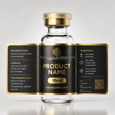 China Custom Multi Color Hologram Sticker Laboratory 3ml 10ml Vial Labels Waterproof Sticker for Research Glass Bottles for sale