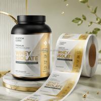 China Custom Whey Protein Labels for Powder Containers and Sports Supplement Plastic Bottle Packaging for sale