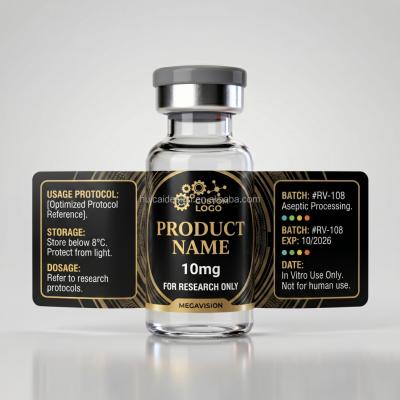 China Custom Logo Hologram Sticker Strong Adhesive Laboratory Bottle Labels Waterproof Vinyl for 3ml 5ml 10ml Peptide Vials for sale