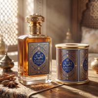 China Middle East Style Perfume Bottle Label Custom Logo Gold Stamped Textured Cosmetic Stickers for sale