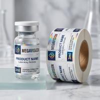 China Custom Hologram Sticker Laboratory Peptide Vial Labels Waterproof Sticker for Glass Bottle for sale