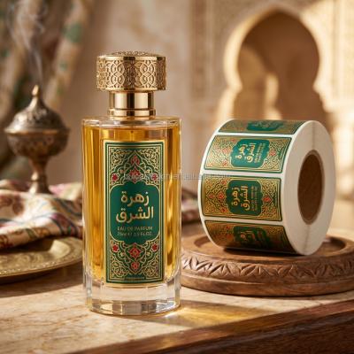 China Premium Perfume Sticker Labels Luxury Textured Paper Cosmetic Labels with Custom Brand Logo for sale