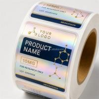 China Custom Hologram Sticker Laboratory Peptide Vial Labels Waterproof Sticker for Glass Bottle for sale