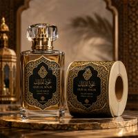 China Premium Perfume Sticker Labels Luxury Textured Paper Cosmetic Labels with Custom Brand Logo for sale