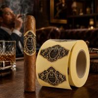 China Custom Luxury Cigar Label Bands Embossed Foil Stamped Cigar Ring Labels Factory Direct OEM Printing for sale