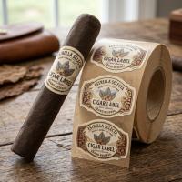 China Luxury Cigar Band Labels Custom Logo Printing Hot Stamping Embossing Cigar Packaging Labels for sale