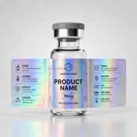 China Factory Custom Hologram Sticker Waterproof Laboratory Glass Bottle Labels for 3ml 5ml 10ml Peptide Vials for sale