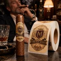China Factory Wholesale Custom Cigar Labels Embossed Cigar Bands for Premium Tobacco Packaging for sale