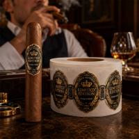 China Factory Wholesale Custom Cigar Labels Embossed Cigar Bands for Premium Tobacco Packaging for sale